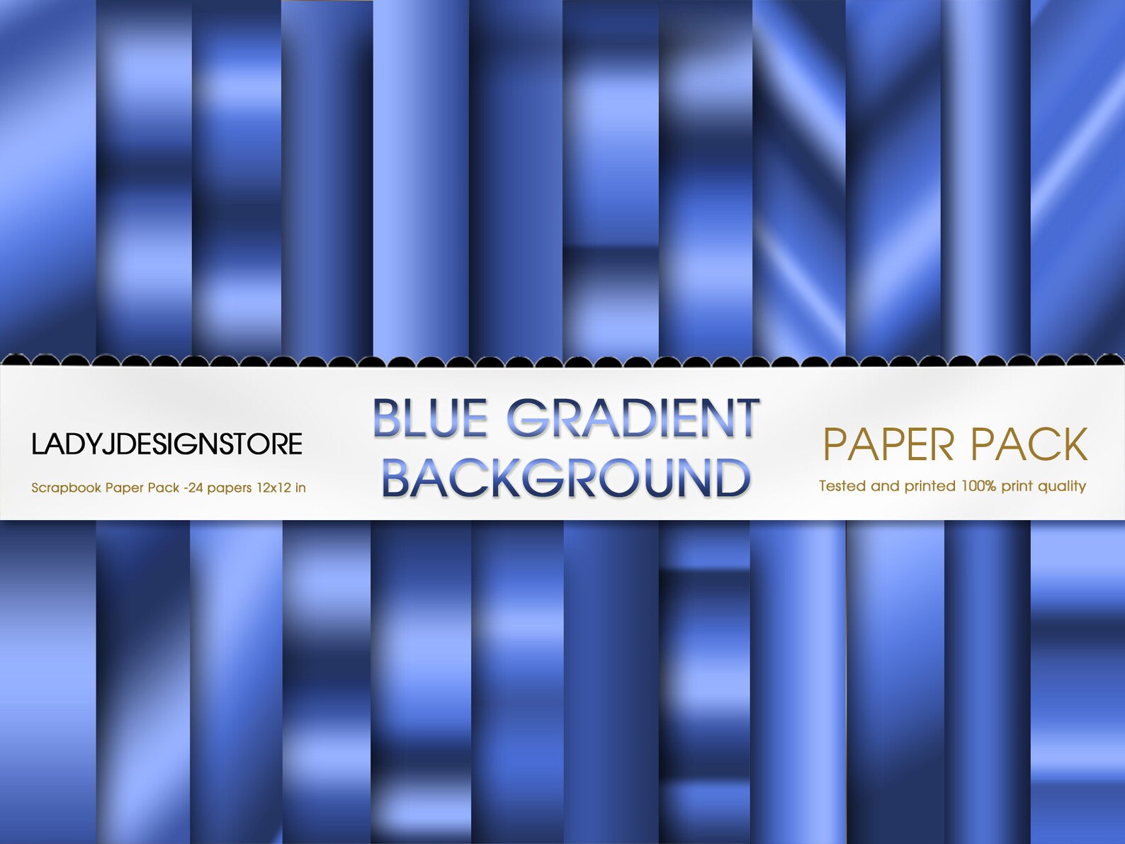 Blue Gradient Blue Digital Paper Blue Digital Foil Metallic - Etsy