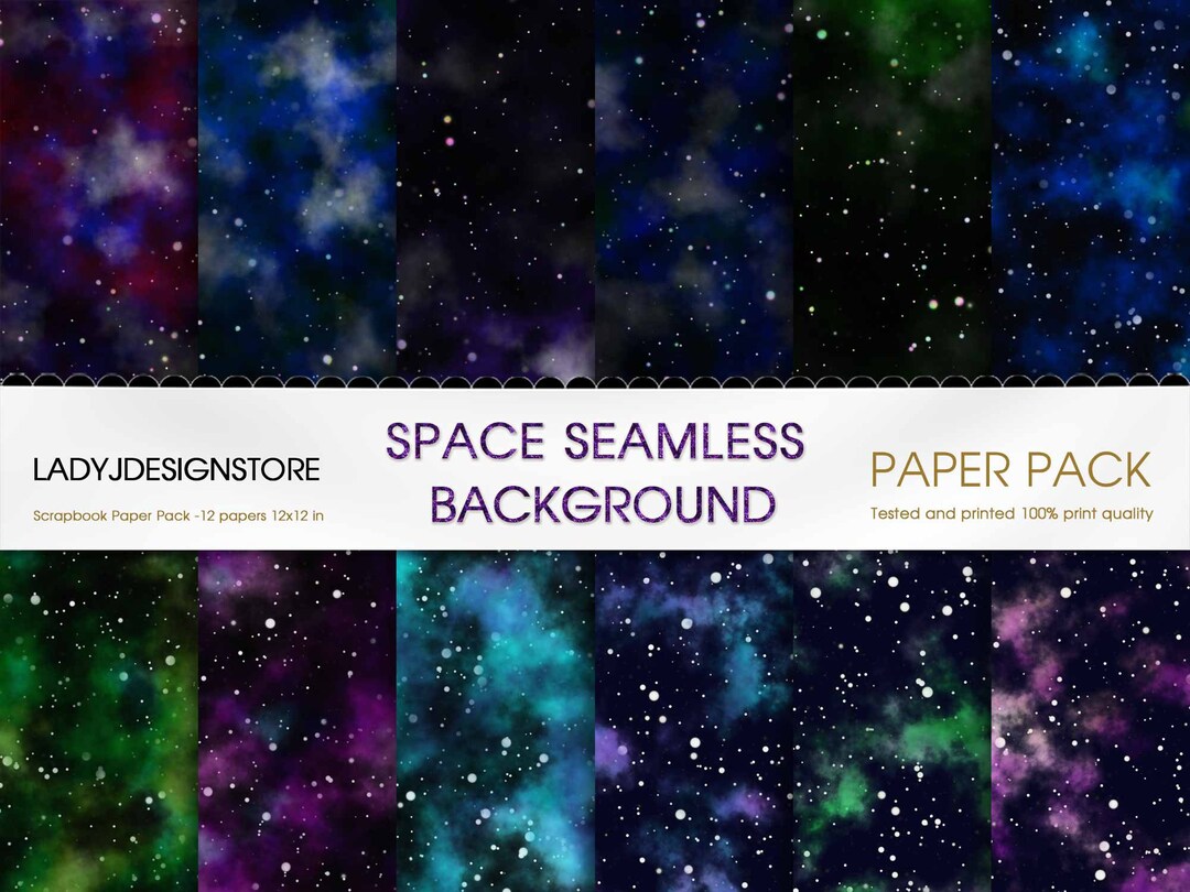 Space, Galaxy, Stars Backgrounds Digital Paper 12 Galaxy Seamless ...