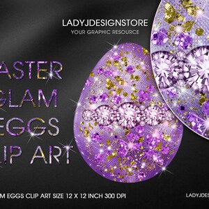 Easter Glam Eggs Clipart, Sparkle Glitter Colorful Eggs, Easter Clip ...