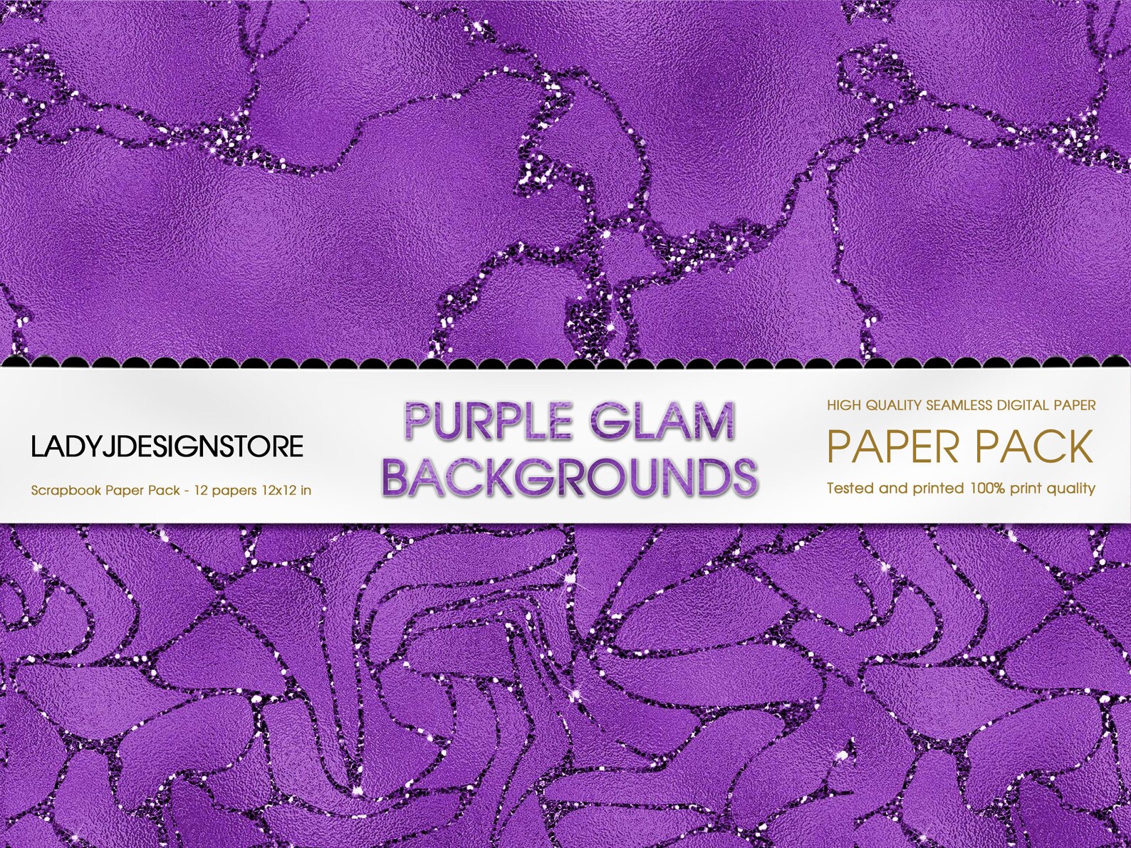 Purple Glam Digital Paper Seamless Tiger Cheetah Zebra - Etsy