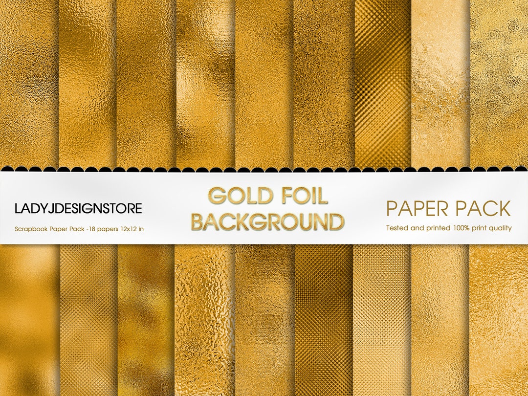 Gold Foil Digital Paper Gold Foil Textures Shimmer Printable Wedding ...