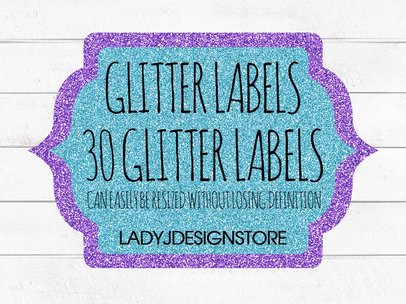Rainbow Glitter Label Clipart Pack 30 Digital Glitter - Etsy