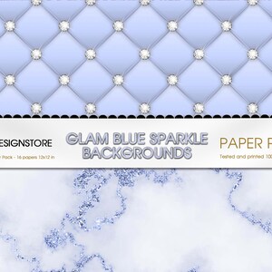 Silver and Blue Glam Digital Paper, Seamless Tiger Cheetah Zebra ...