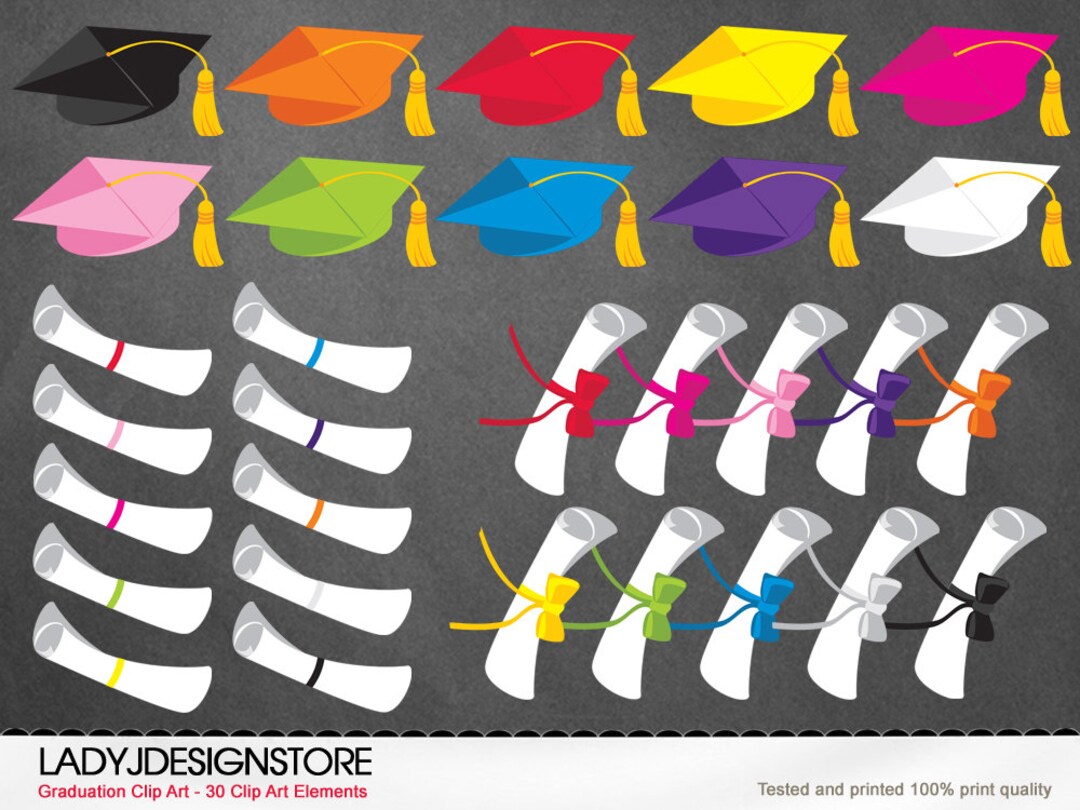Graduation Clip Art Clip Art Elements Graduation Caps and Diploma ...