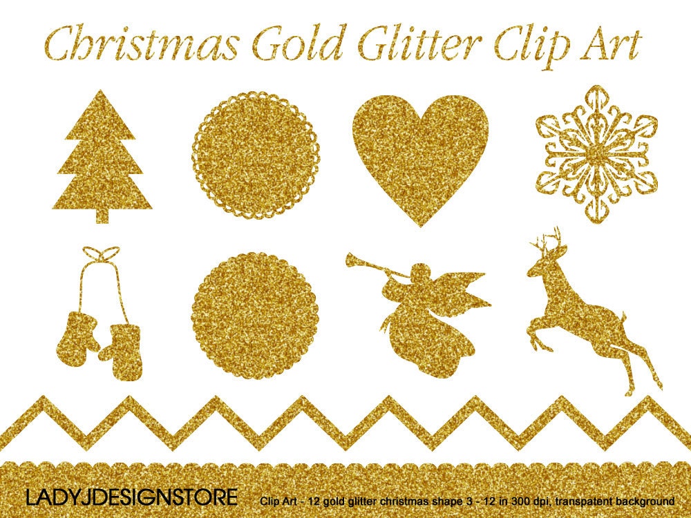 GOLD GLITTER Clipart Digital Clip Srt Frames Gold Glitter - Etsy