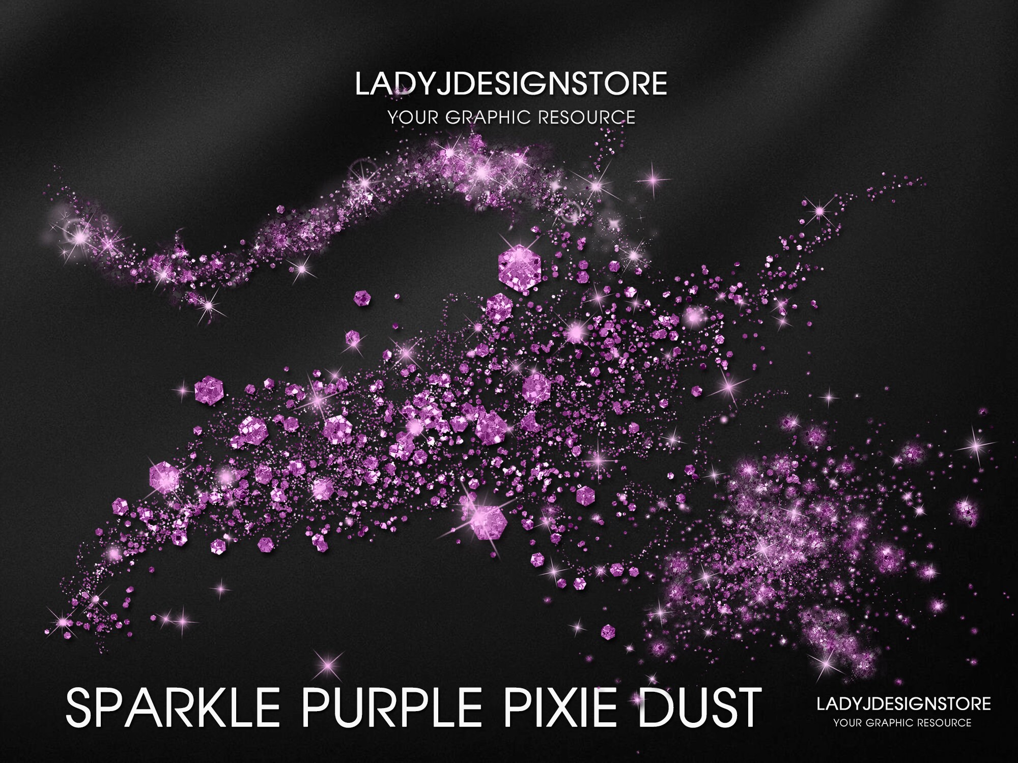 Sparkle Purple Pixie Dust Overlays Clipart Purple Glitter | Etsy