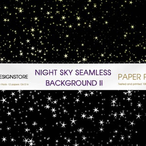 Sparkly Night Sky Seamless Background Stars Background Sky Digital ...