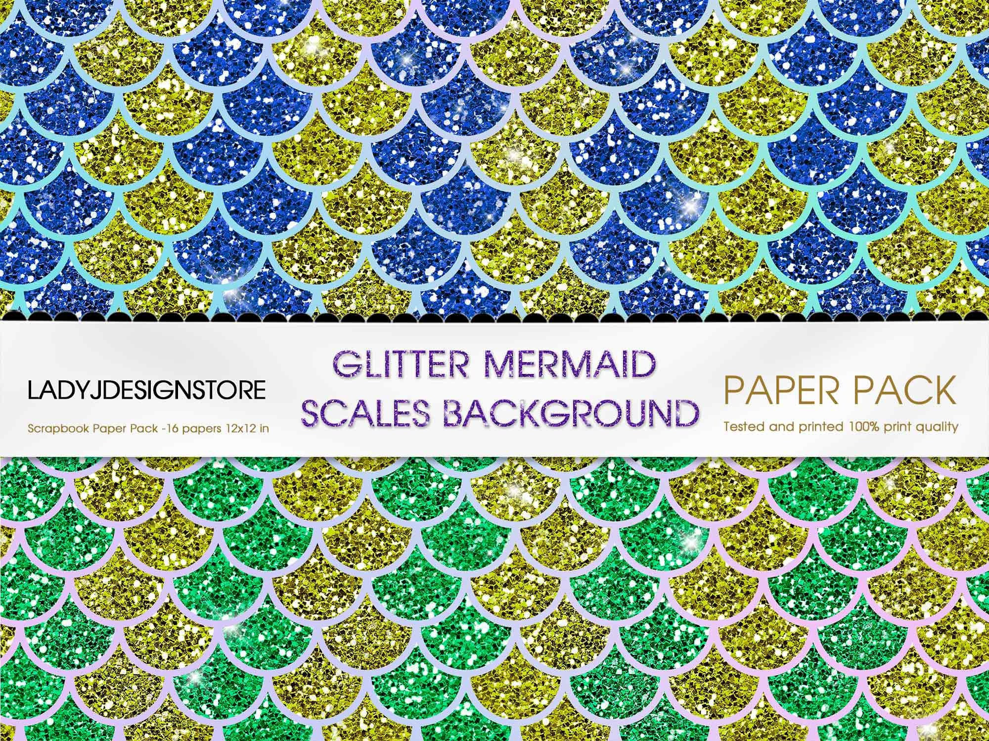Glitter Mermaid Sparkling Scales Digital Paper Seamless | Etsy