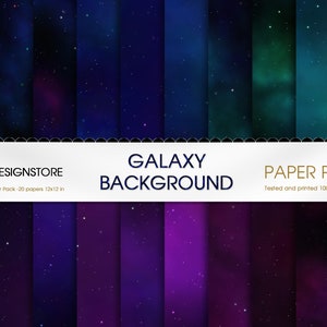 Galaxy, Stars, Space Backgrounds Digital Paper 20 Galaxy Seamless ...