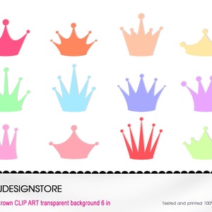Pastel Crown Clipart 12 Digital Clipart Crowns for Invitations ...