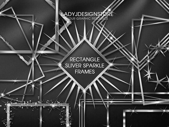 Silver Glitter Rectangle Clip Art, Metalic Silver Rectangle, Header ...