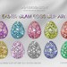 Easter Glam Eggs Clipart, Sparkle Glitter Colorful Eggs, Easter Clip ...