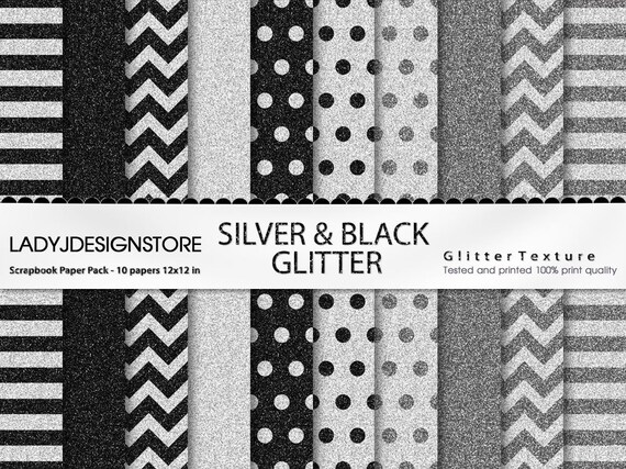 Silver Glitter Chevron