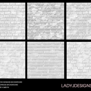 White Brick Textures Digital Paper, Cobblestone Seamless Rustic White ...