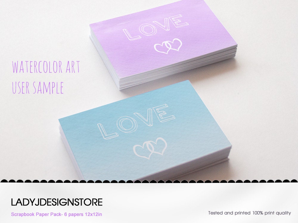 WATERCOLOR PASTEL OMBRE Papers 6 Digital Paper Pack Instant - Etsy