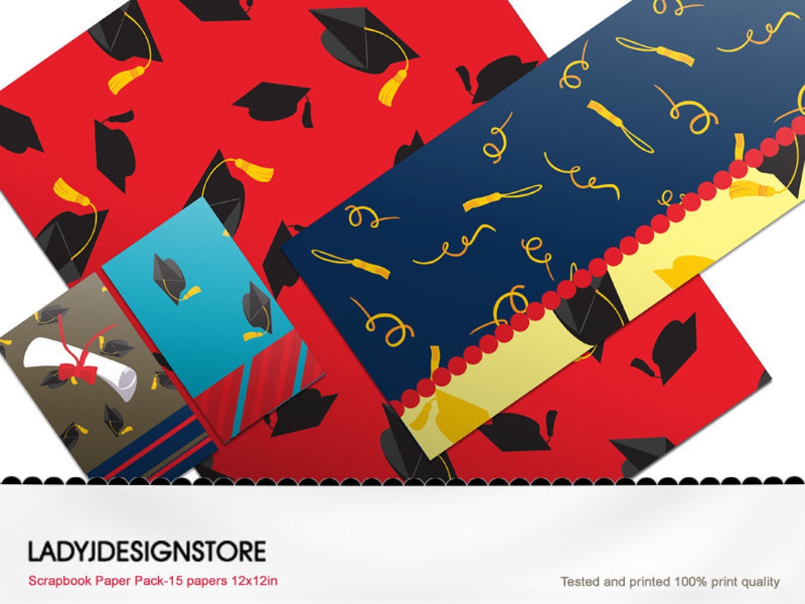 Graduation Digital Paper: Graduation 15 Digital Scrapbooking - Etsy