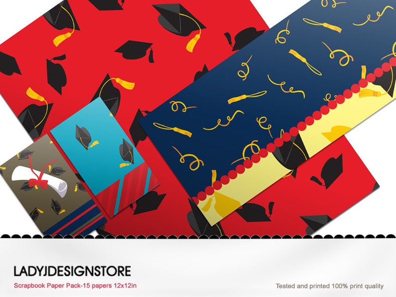 Graduation Digital Paper: Graduation 15 Digital Scrapbooking - Etsy