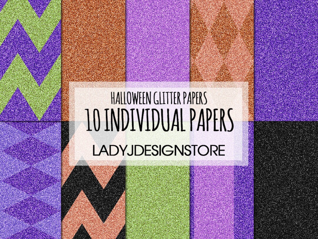 HALLOWEEN GLITTER Digital Papers 10 Glitter Textures, Paper Pack ...