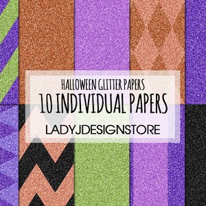 HALLOWEEN GLITTER Digital Papers 10 Glitter Textures, Paper Pack ...