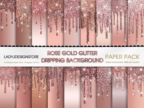 Sparkly Rose Gold Glitter Foil Dripping, sparkle foil dripping rose ...