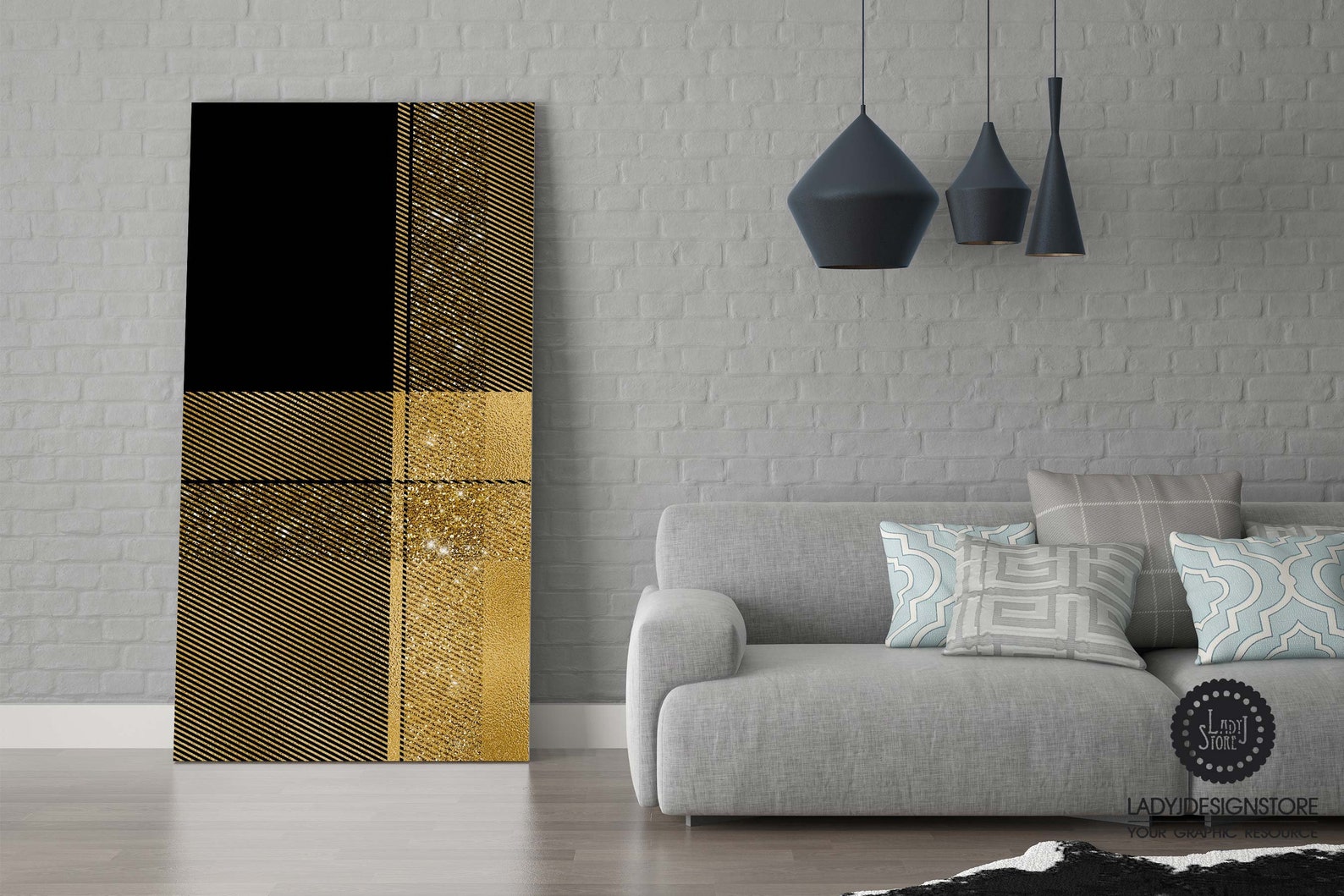 Plaid Gold and Black Glitter Digital Paper Lumberjack Plaid - Etsy