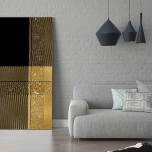 Plaid Gold and Black Glitter Digital Paper Lumberjack Plaid Tartan ...