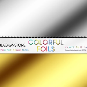Foil Digital Paper Metallic Gold Foil Colorful Holiday 9 Digital ...