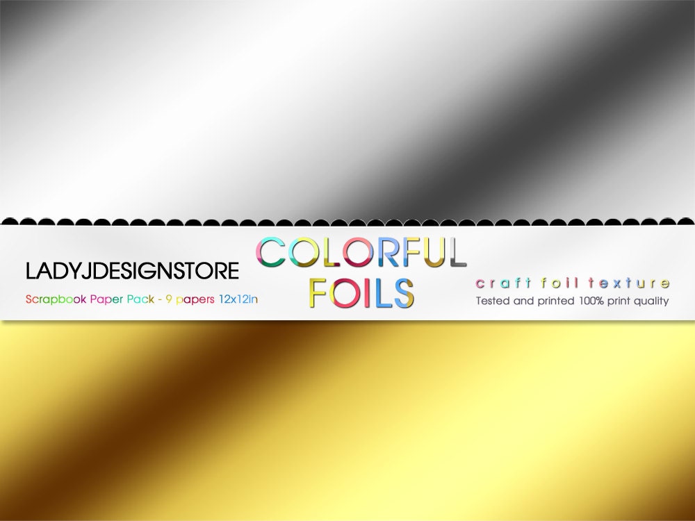 Foil Digital Paper Metallic Gold Foil Colorful Holiday 9 - Etsy