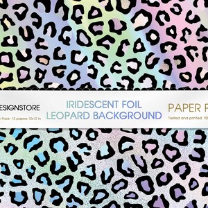 Iridescent Leopard Print Digital Paper Seamless Leopard Skin Pattern ...