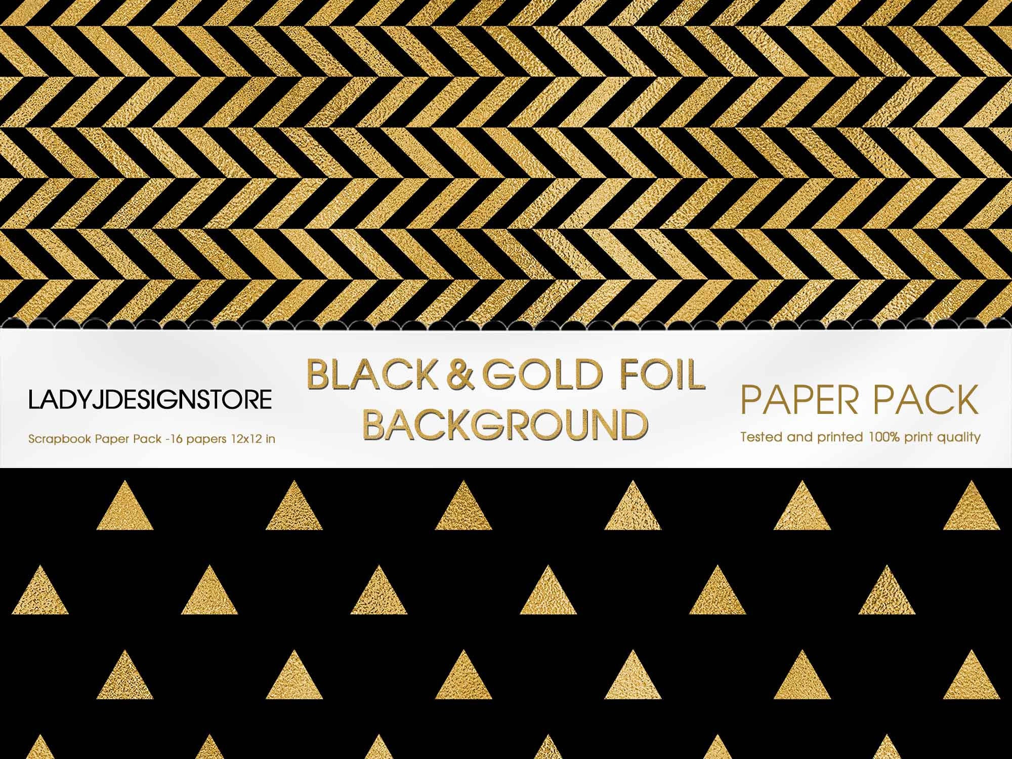 Black and Gold Foil Digital Paper Seamless Black and Gold - Etsy Canada