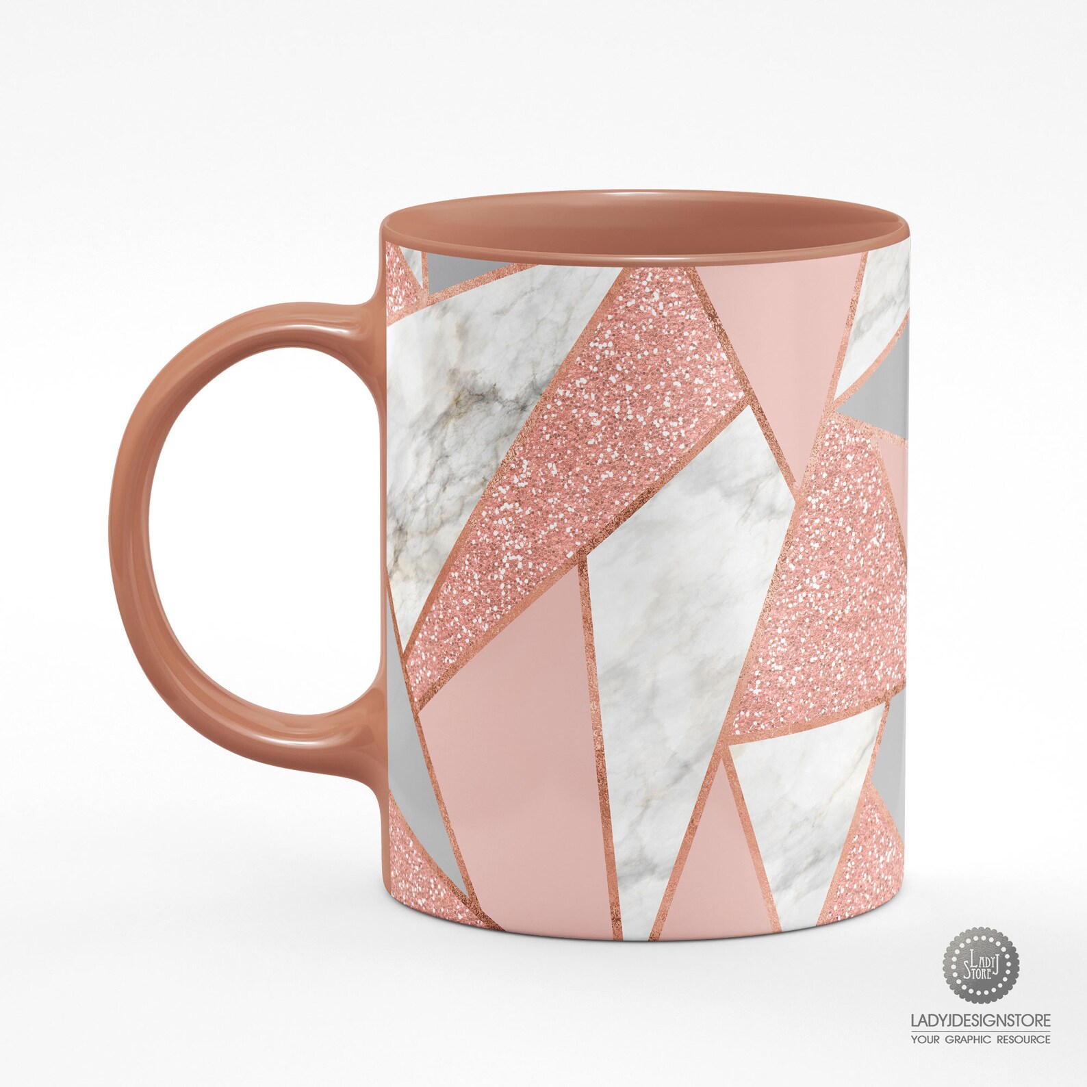 Rose Gold Geometric Marble Digital Paper Digital Marble Rose - Etsy