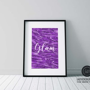 Purple Glam Digital Paper Seamless Tiger Cheetah Zebra - Etsy