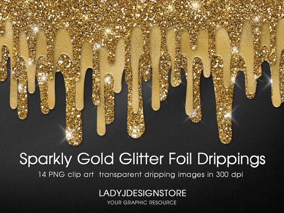 Sparkly Gold Glitter Foil Dripping with sparkle foil drippings gold ...