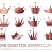 Rose Gold Foil Crown Clipart 12 Digital Clipart Crowns for Invitations ...