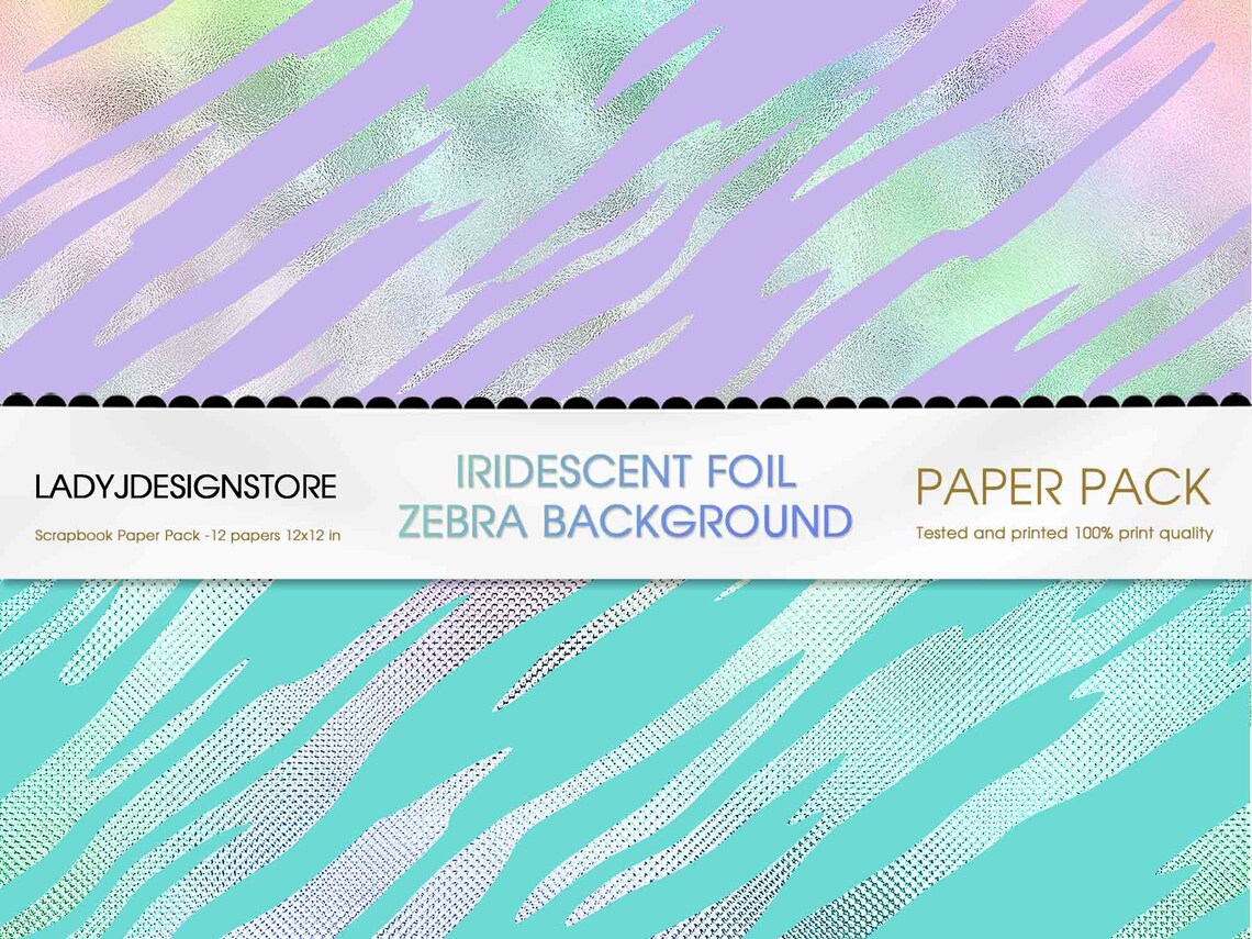 Iridescent Zebra Print Digital Paper seamless zebra pattern | Etsy