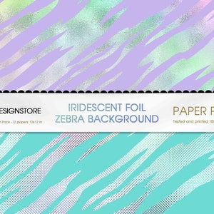 Iridescent Zebra Print Digital Paper seamless zebra pattern | Etsy