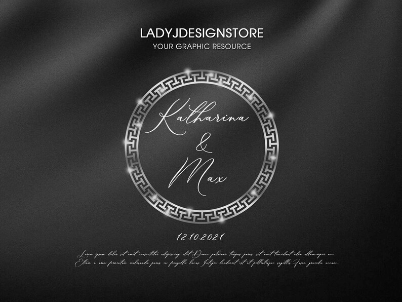 Silver Geometric Sparkle Circular Frames Clip Art Metalic - Etsy