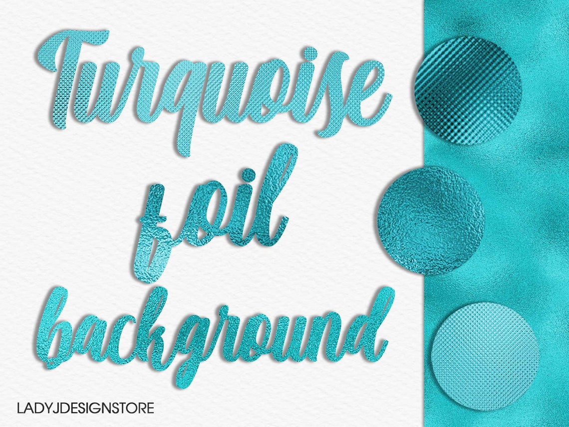 Turquoise Metalic Foil Turquoise Digital Paper Turquoise - Etsy