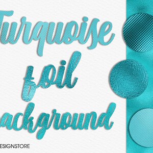 Turquoise Metalic Foil, Turquoise Digital Paper, Turquoise Digital Foil ...