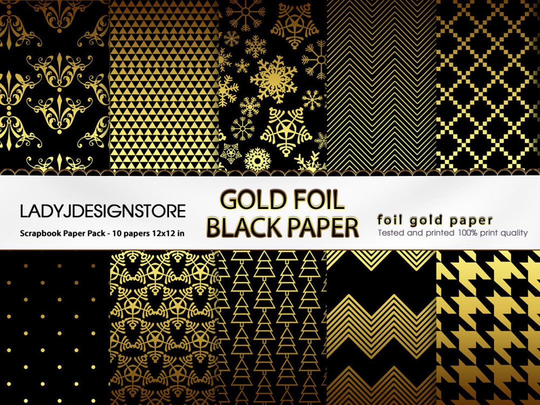 GOLD FOIL Digital Paper Metallic 10 Digital Scrapbook Papers, Gold Foil ...