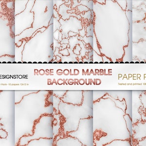 Glam Rose Gold Marble Digital Seamless Paper Digital Marble | Etsy