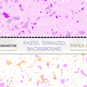 Terrazzo Pastel Seamless Digital Paper Pack, Terrazzo Colorful Texture ...