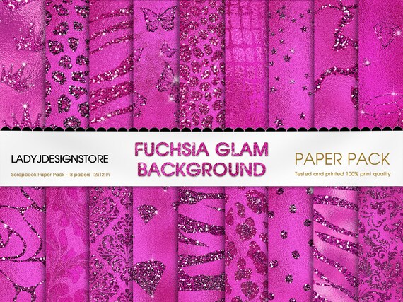 Fuchsia Glam Digital Paper, seamless tiger cheetah zebra patterns ...