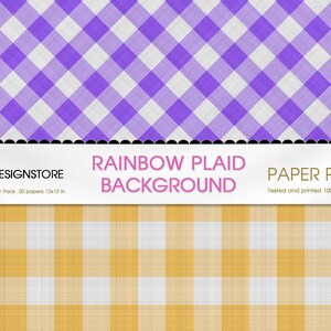 Gingham Rainbow Plaid Background Digital Paper Tartan - Etsy