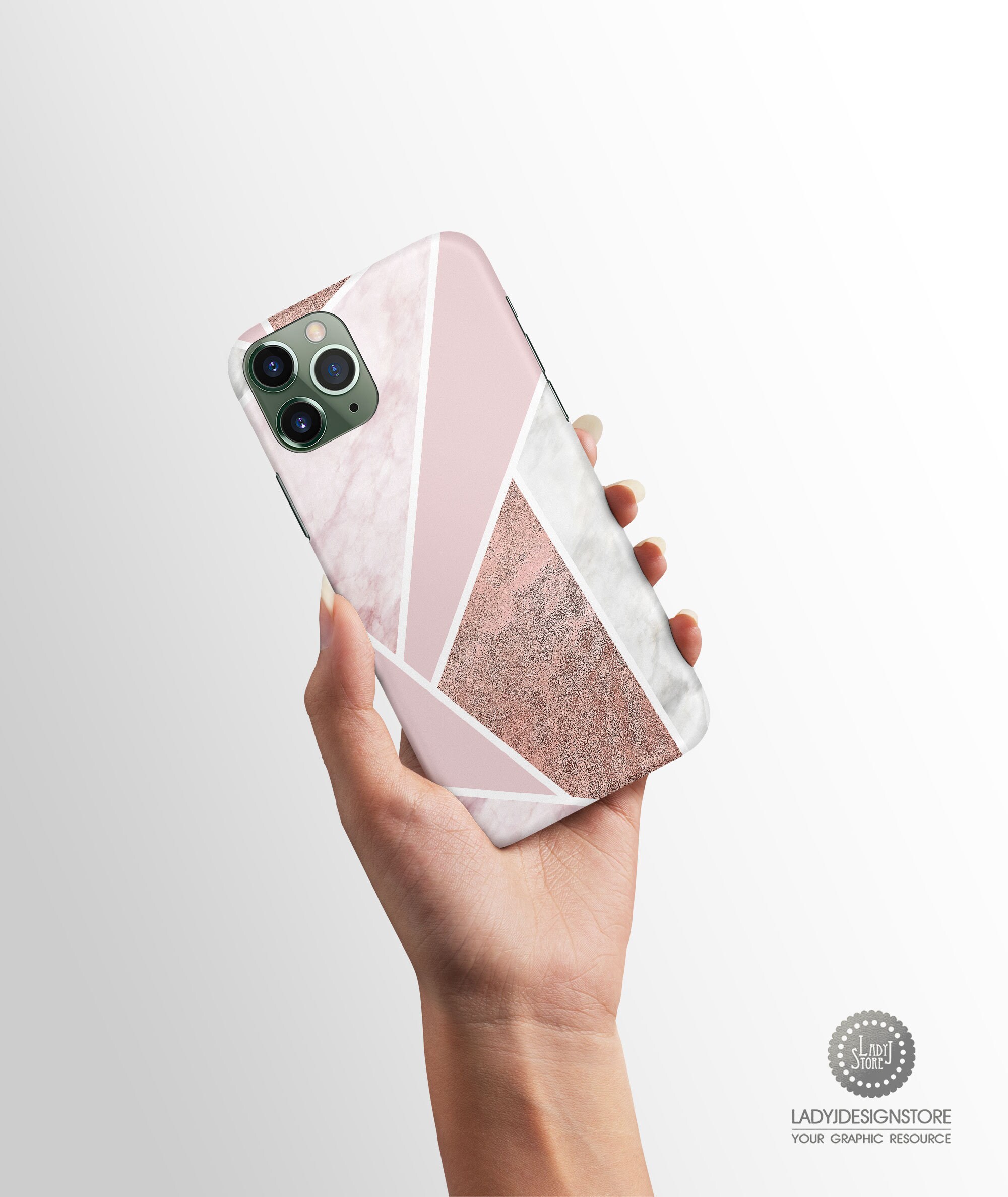 Rose Gold Geometric Marble Digital Paper digital marble rose | Etsy