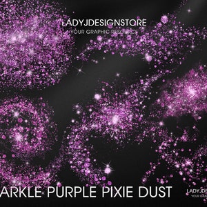 Sparkle Purple Pixie Dust Overlays Clipart, Purple Glitter Dust Overlay, Stardust, Fairy Dust ...