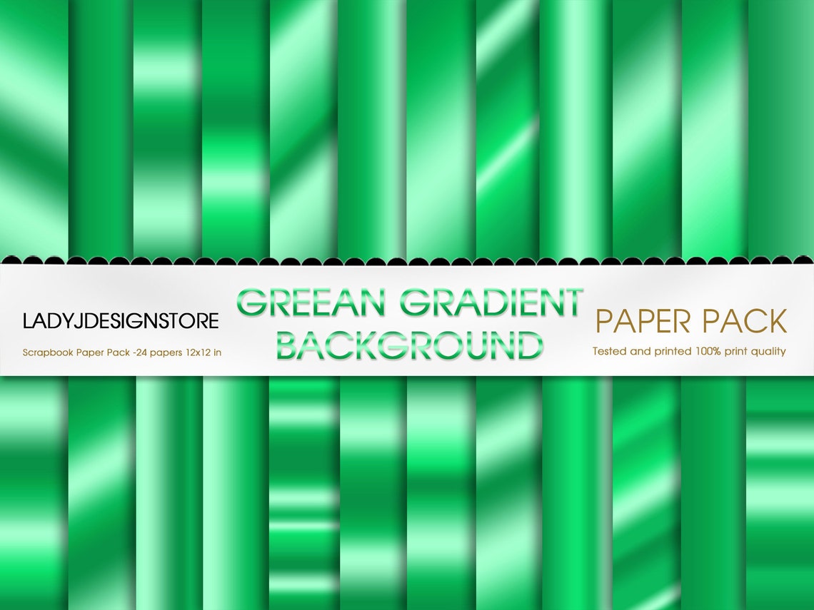Green Gradient Green Digital Paper Green Digital Foil - Etsy