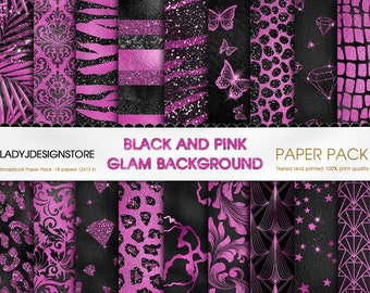 Black and Silver Glam Digital Paper Seamless Tiger Cheetah | Etsy