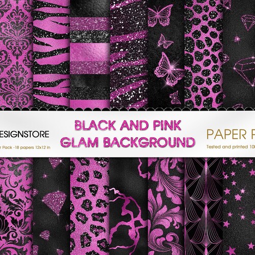 Silver and Pink Glam Digital Paper Seamless Tiger Cheetah - Etsy