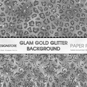 Silver Glitter Glam Digital Paper Seamless Tiger Cheetah - Etsy